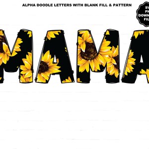 Mama Alpha Doodle Letters SVG, Mama Sublimation, Mama PNG, Mama ...