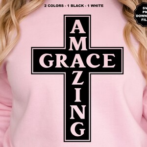 Amazing Grace Cross SVG, Amazing Grace Cross PNG, Christian, God, Jesus ...