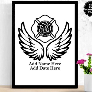 Firefighter Angel Wings, Maltese Cross, Fireman Emblem, Boots, Fire ...