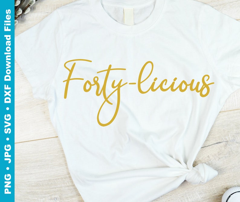 Forty-licious SVG, Add Name, 40th Birthday Celebration, Birthday T ...