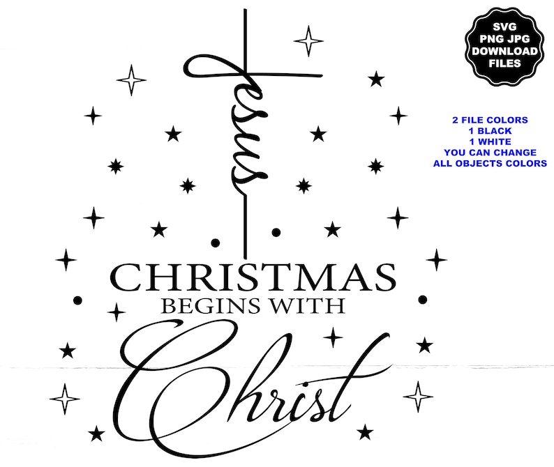 Jesus Christmas Begins With Christ SVG Christmas T-shirt SVG - Etsy
