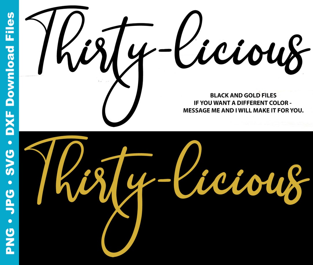 Thirty-licious SVG, Add Name, 30th Birthday Celebration, Birthday T ...