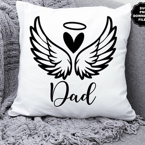 Dad Angel Wings SVG, in Loving Memory, Angel Wings Heart, Name With ...