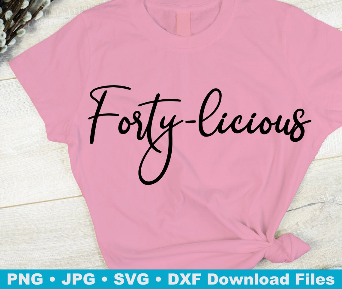 Forty-licious SVG Add Name 40th Birthday Celebration - Etsy