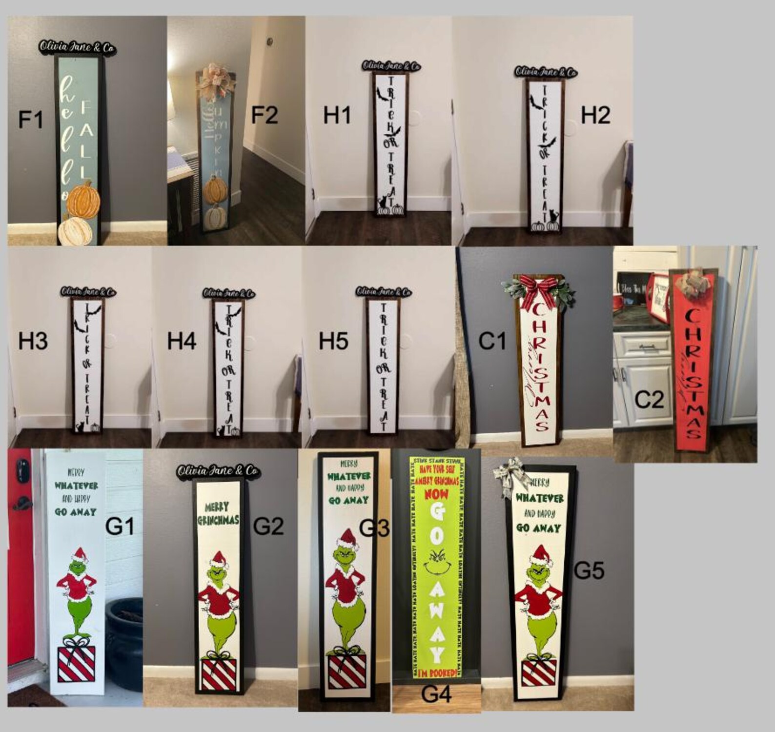 Grinch Sign, Porch Leaner, REVERSIBLE, Solid Wood, Porch Sign, Signs ...