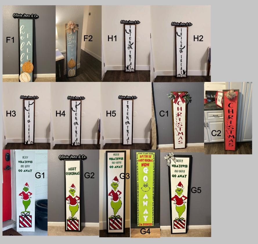 Grinch Sign, Front Porch Leaner, REVERSIBLE, Solid Wood, Porch Sign ...