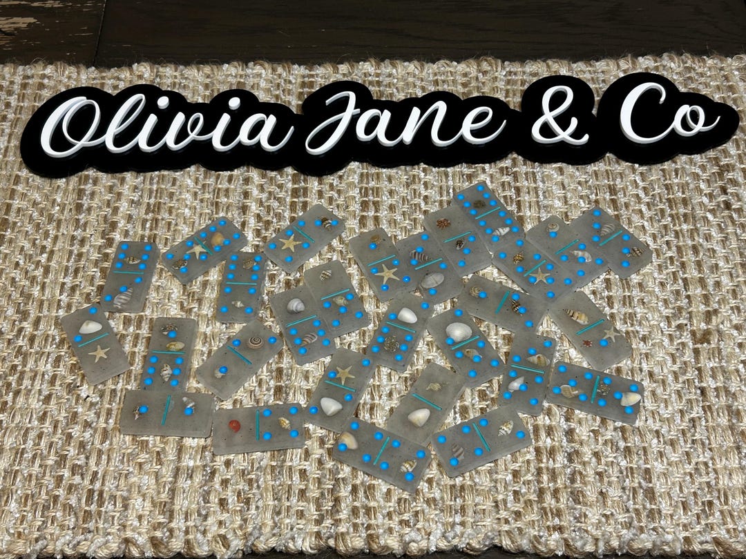 Beach Dominoes, Sea Shells Dominoes, Beach Themed Dominoes, Custom ...