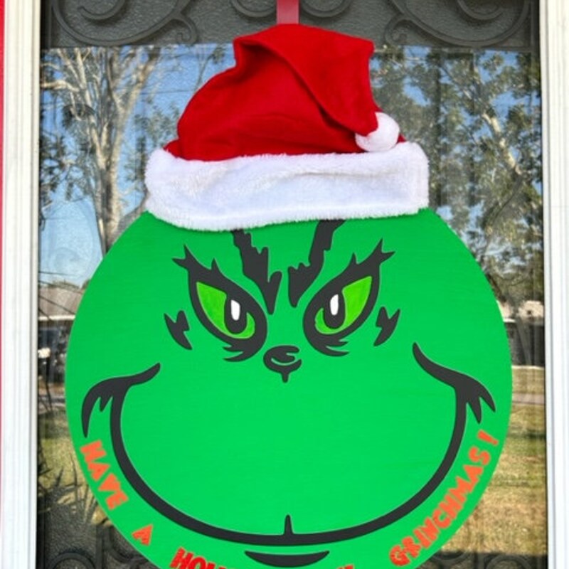 Grinch Door Hanger - Etsy