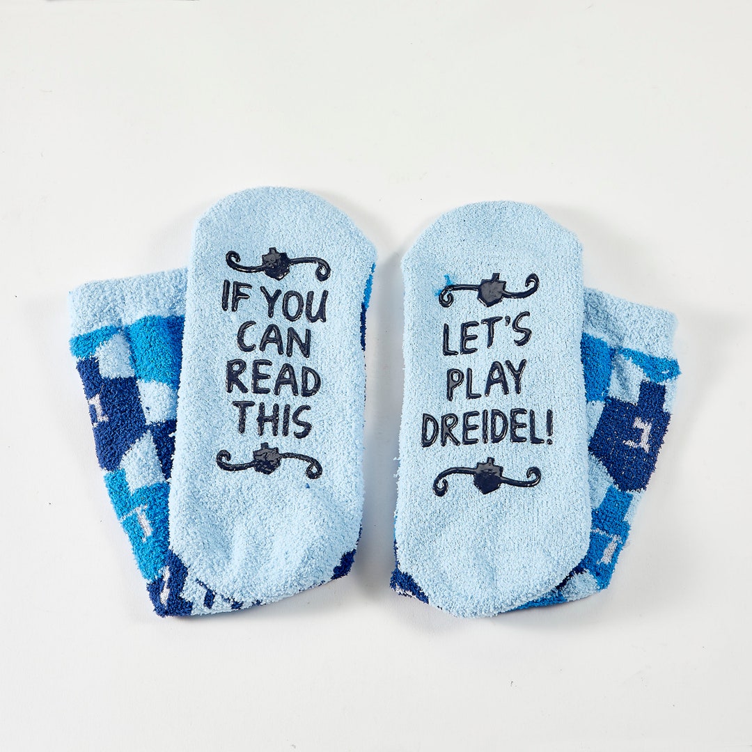 Let's Play Dreidel! Cozy Adult Slipper Socks - Etsy