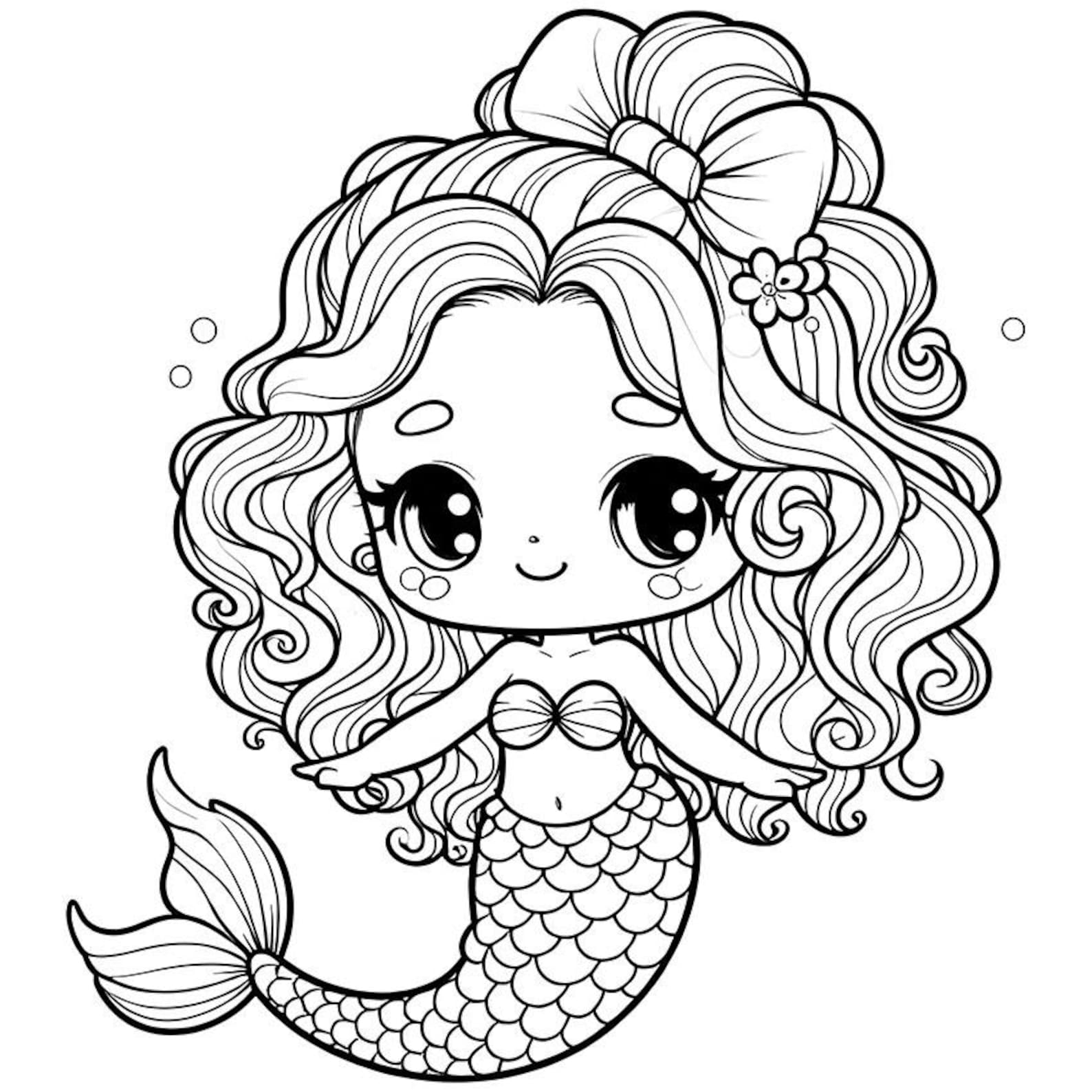30 Chibi Mermaid Coloring Pages, Anime Girls, Chibi Style, Girls, Kids ...