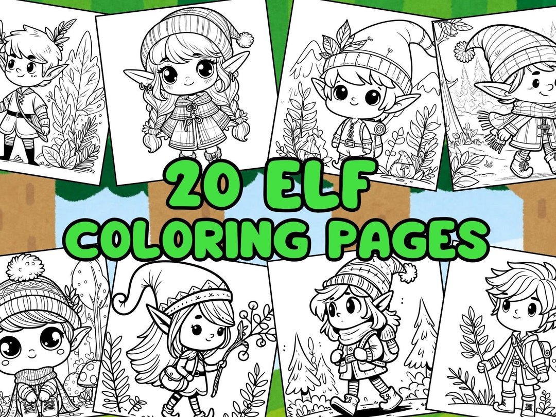 20 Cartoon Elf Coloring Pages, Elf Coloring, Fairy Tales, Fantasy ...