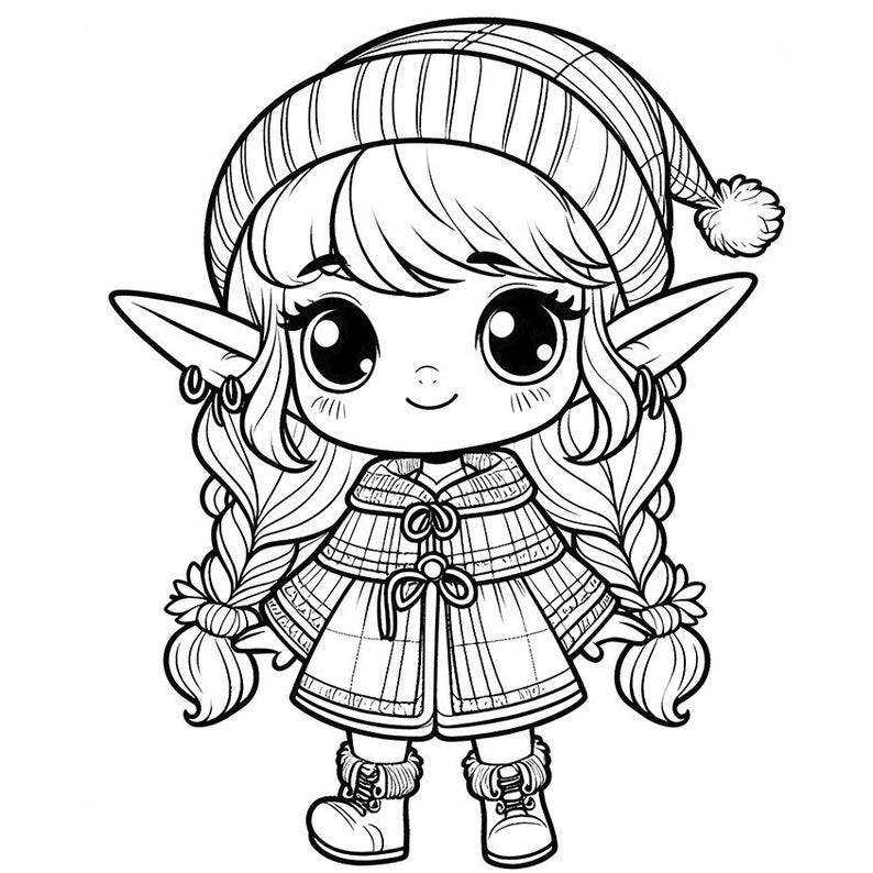 20 Cartoon Elf Coloring Pages, Elf Coloring, Fairy Tales, Fantasy ...
