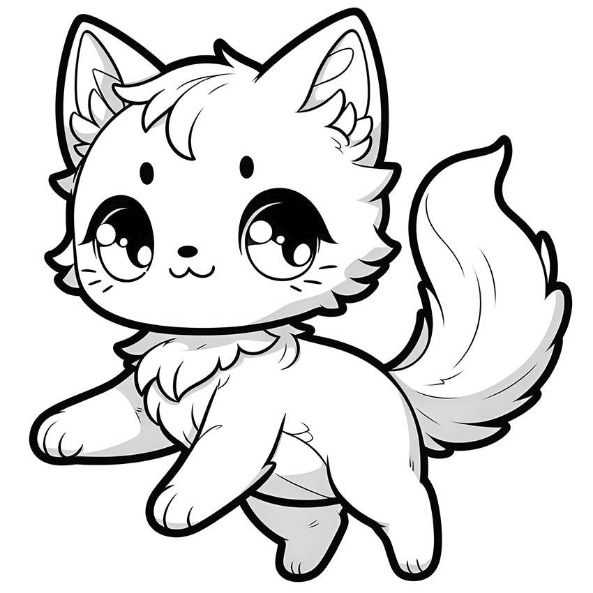 25 Kawaii Cat Coloring Pages, Kawaii Cats, Printable Coloring Pages ...