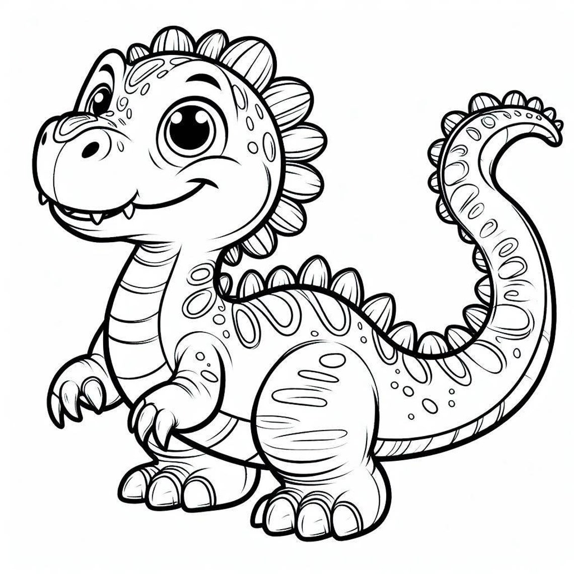 20 Cartoon Dinosaur Coloring Pages, Coloring Activities, Dinosaurs for ...