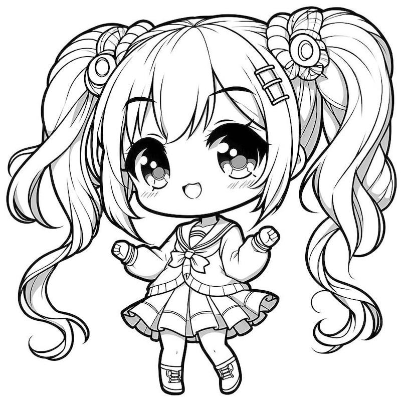 Victorian Anime Coloring Etsy