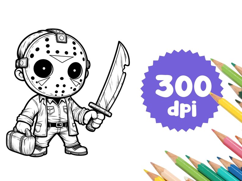 30 Chibi Slasher Coloring Pages, Kawaii Coloring, Slashers, Halloween ...