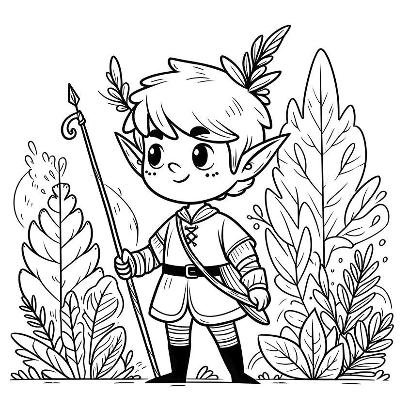 20 Cartoon Elf Coloring Pages, Elf Coloring, Fairy Tales, Fantasy ...