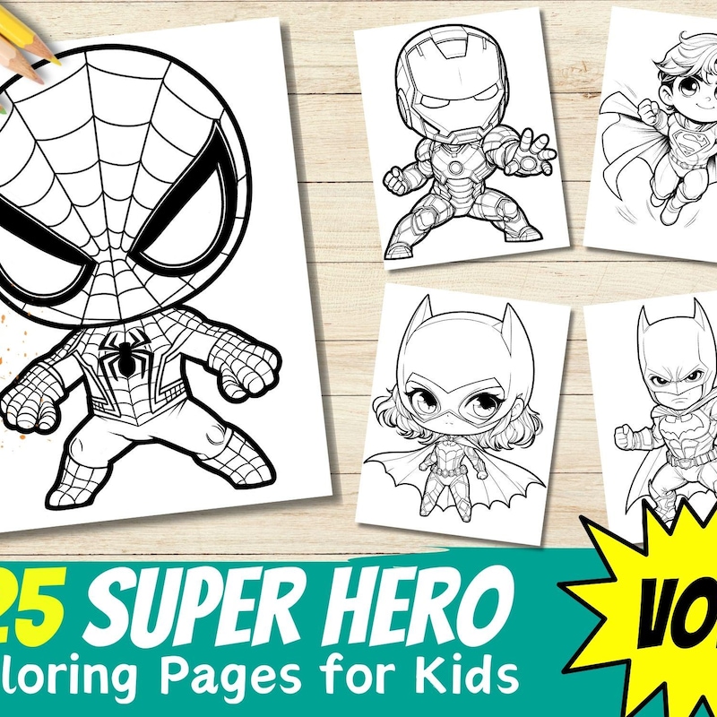 Superhero Image Coloring - Etsy UK