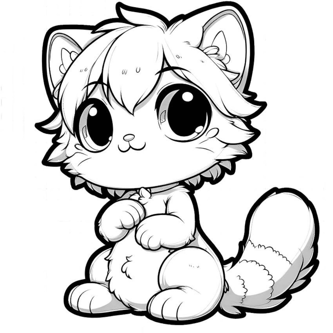 25 Kawaii Cat Coloring Pages, Kawaii Cats, Printable Coloring Pages ...
