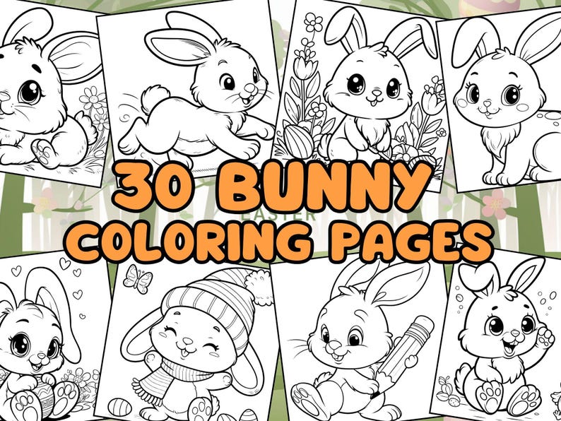 30 Cartoon Bunny Coloring Pages, Rabbit, Pet Lovers, Coloring ...