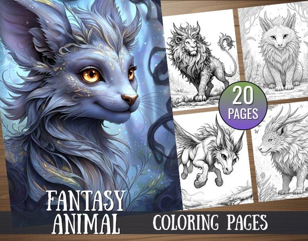 20 Fantasy Animal Coloring Pages, Digital Download, Fantasy Printable ...