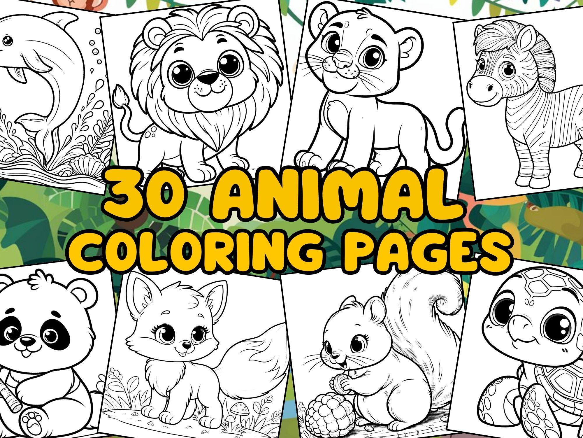 30 Cartoon Animal Coloring Pages, Animal Coloring, Printables, Coloring ...
