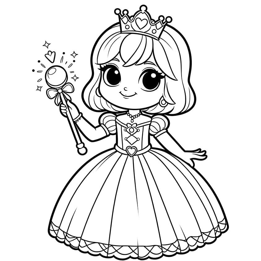 20 Cartoon Princess Coloring Pages - Etsy