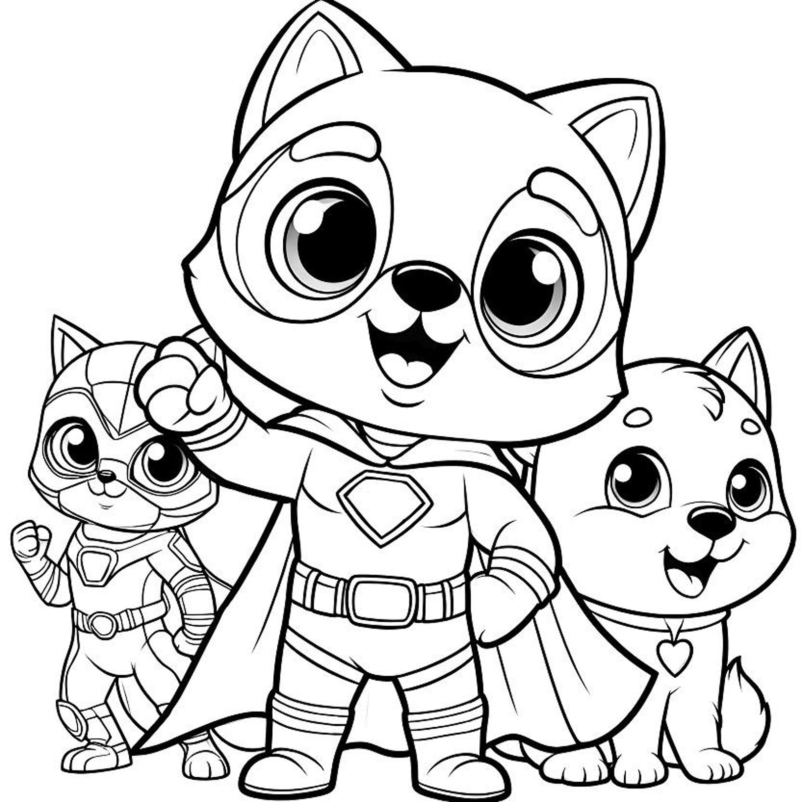 25 Super Pet Coloring Pages, Coloring Pets, Dogs, Cats, Heroes, Kids ...