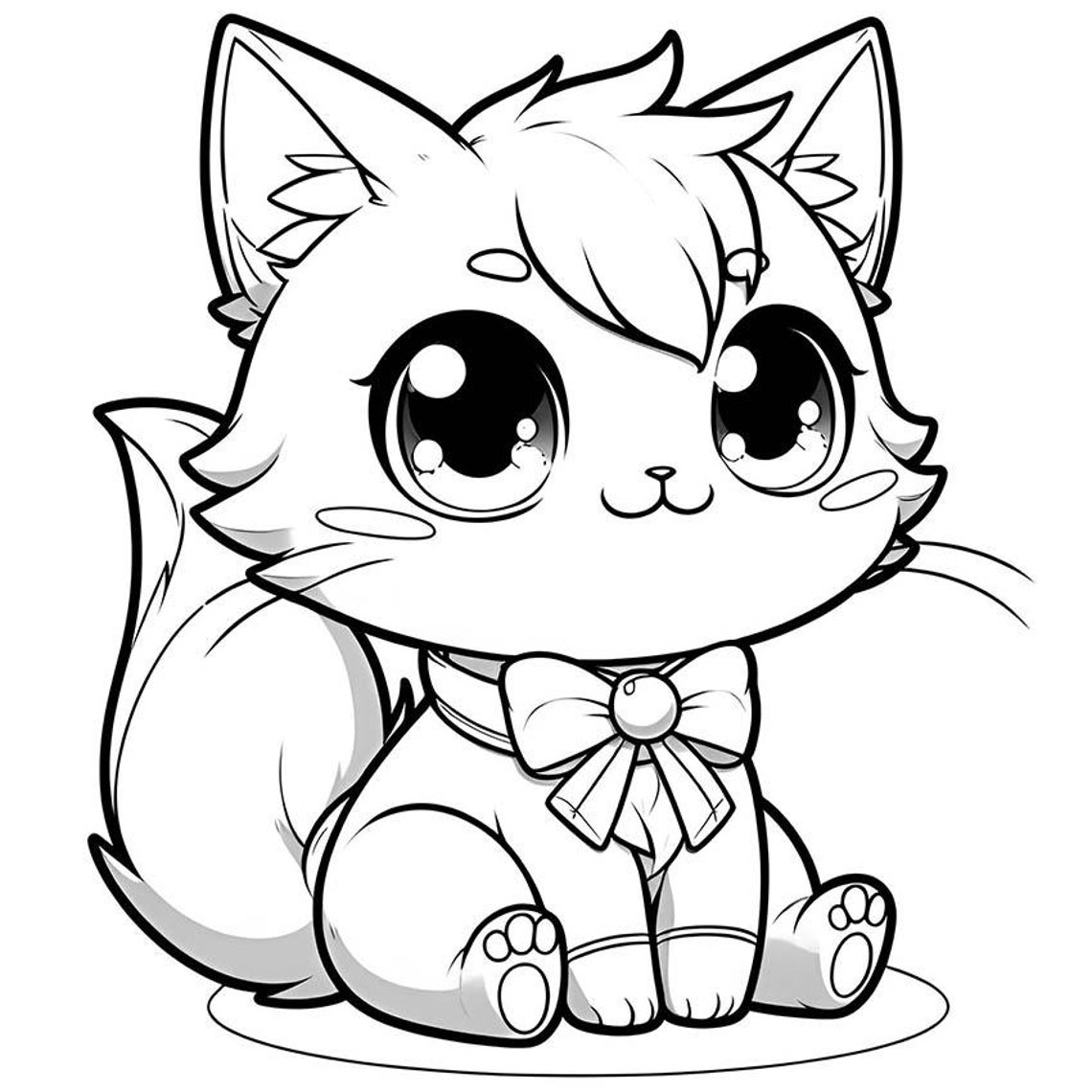 25 Kawaii Cat Coloring Pages, Kawaii Cats, Printable Coloring Pages ...