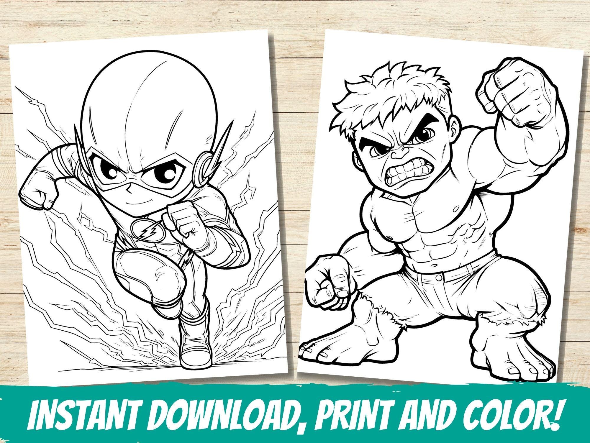 25 Super Hero Coloring Pages for Kids Vol.1, Superheroes, Characters ...