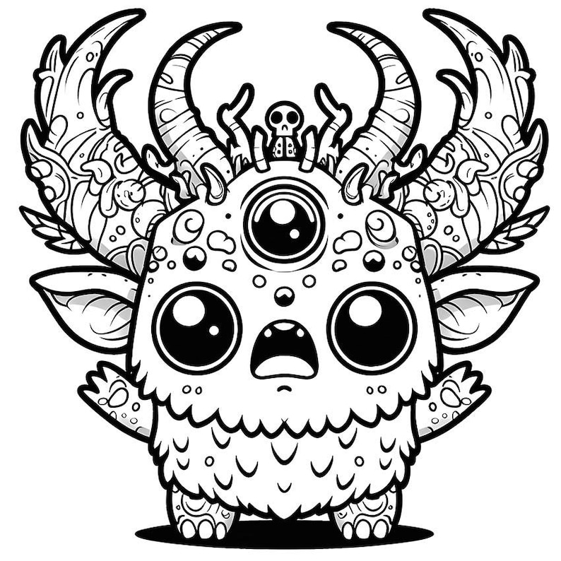 30 Kawaii Monster Coloring Pages, Kawaii Coloring, Monsters, Halloween ...