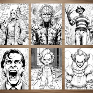 20 Slasher Coloring Pages, Digital Download, Horror Movie Icons ...