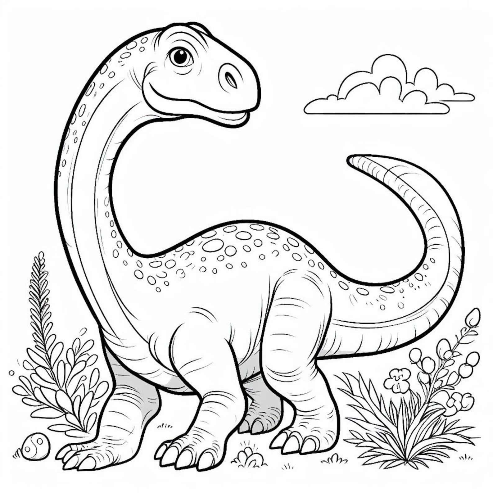 20 Cartoon Dinosaur Coloring Pages, Coloring Activities, Dinosaurs for ...