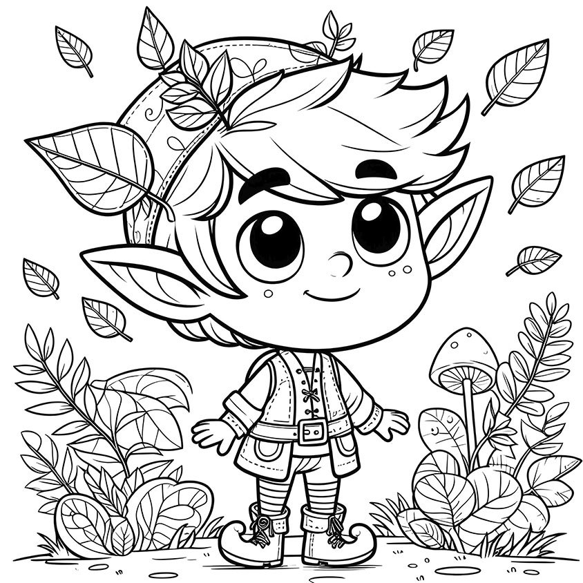 20 Cartoon Elf Coloring Pages, Elf Coloring, Fairy Tales, Fantasy ...