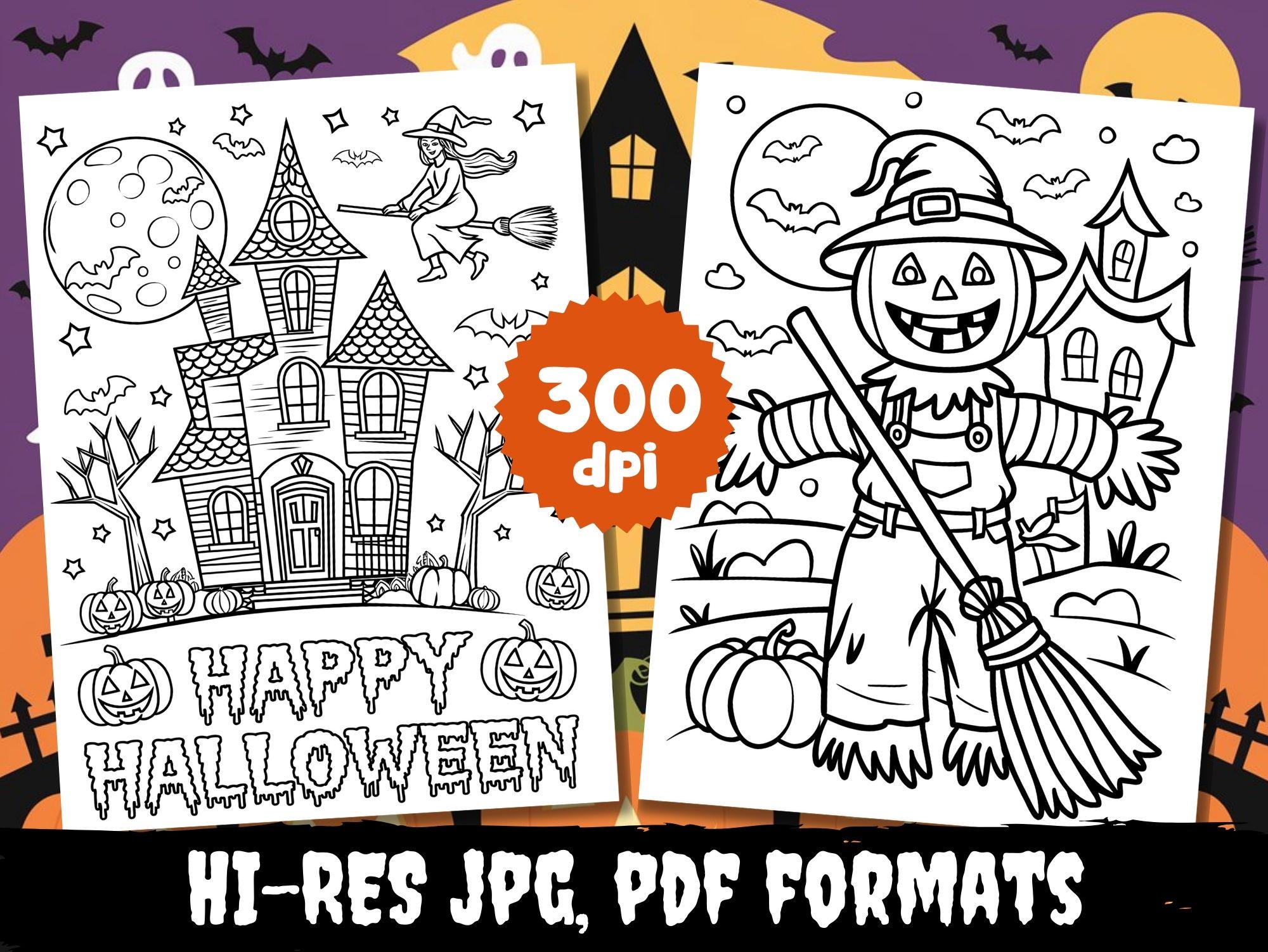 30 Halloween Coloring Pages for Kids, Halloween, Printables, Kids, Easy ...