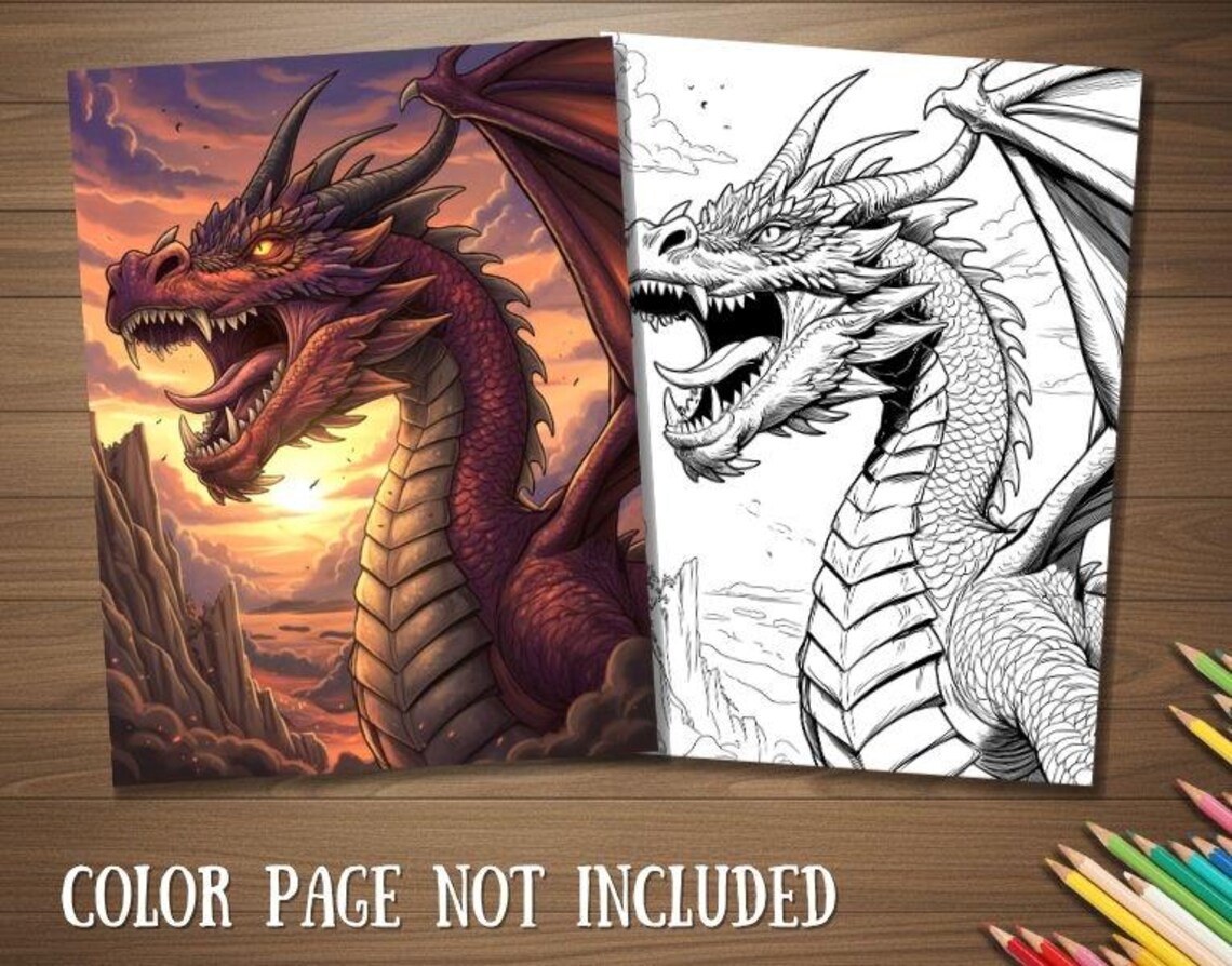 20 Nordic Dragon Coloring Pages, Digital Download, Printable Viking ...