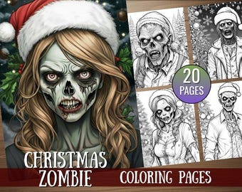 20 Christmas Zombie Coloring Pages, Digital Download, Christmas ...