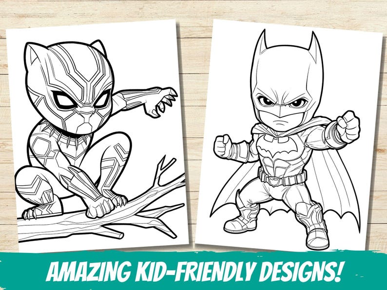 25 Super Hero Coloring Pages for Kids Vol.1, Superheroes, Characters ...