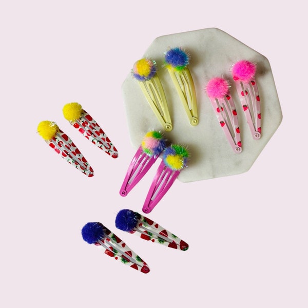 Pom Hair Clips - Etsy