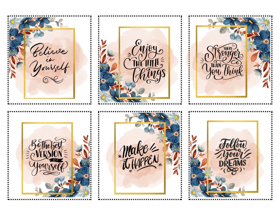 Affirmation, Positive Cards, Blue Floral Designs, Daily Morning ...