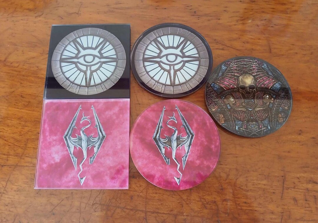 Skyrim / Elder Scrolls Factions - Glass Coasters - Colour Printed ...