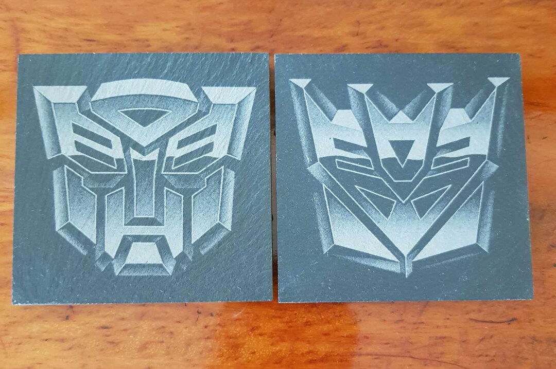 Transformers Autobot / Decepticon Laser Engraved Slate Coaster Gift Set ...