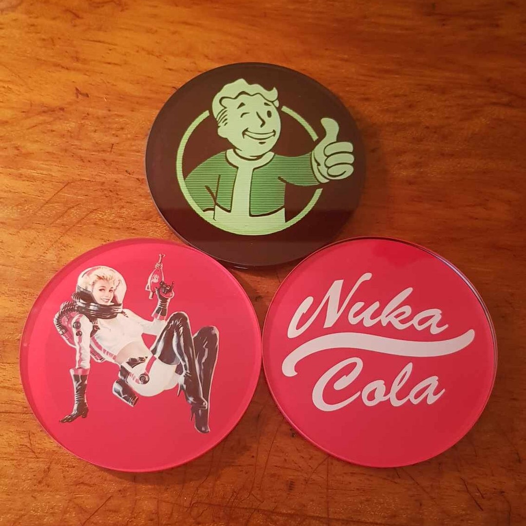 Fallout Inspired Colour Printed Glass Coasters 10cm Choice of Designs ...