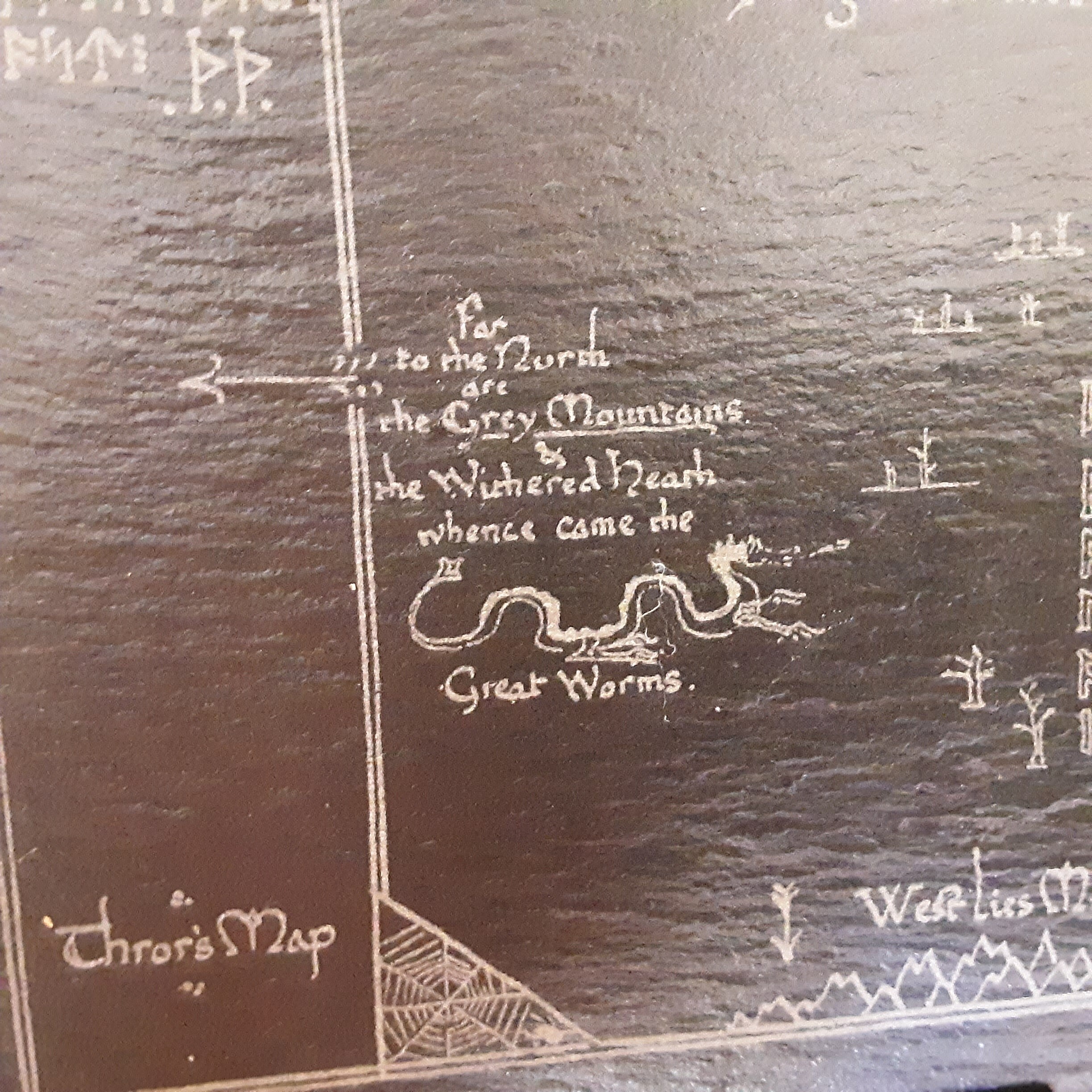 The Hobbit Thror's Map Laser Engraved Slate - Etsy