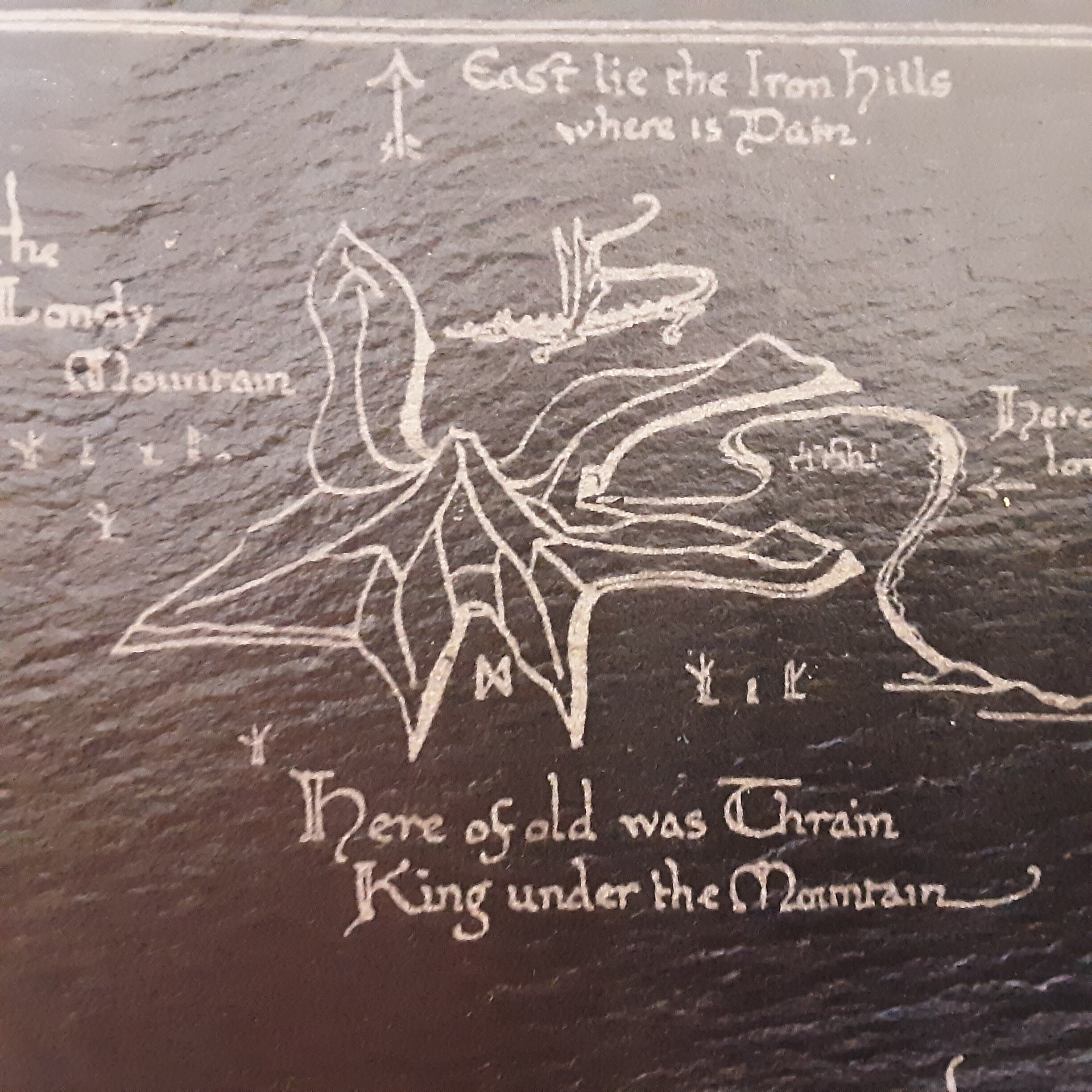 The Hobbit Thror's Map Laser Engraved Slate - Etsy