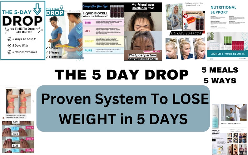 The 5 Day Drop Plan, Lose Weight in 5 Days, Five Ways to Lose Weight, Nutritional Support, Meal ...