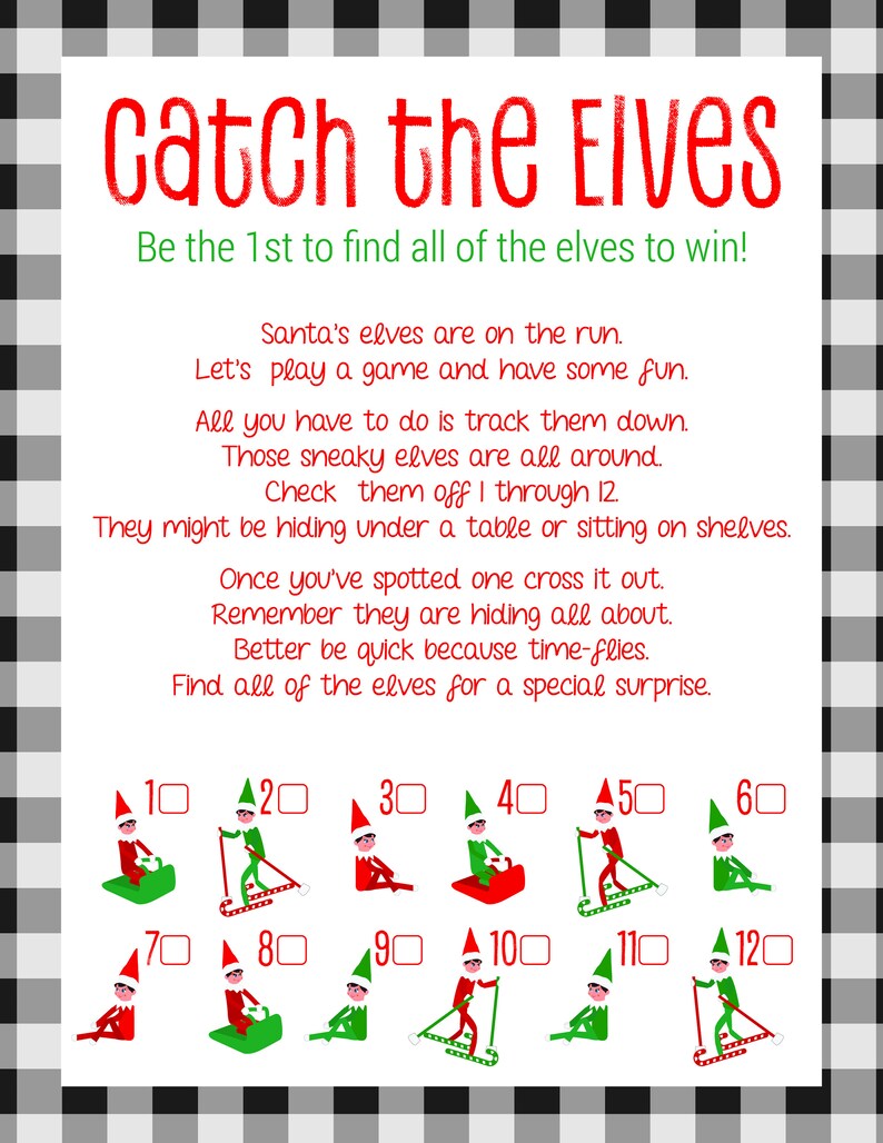Christmas ELF Scavenger Hunt, Elf Treasure Hunt, Christmas Printable ...