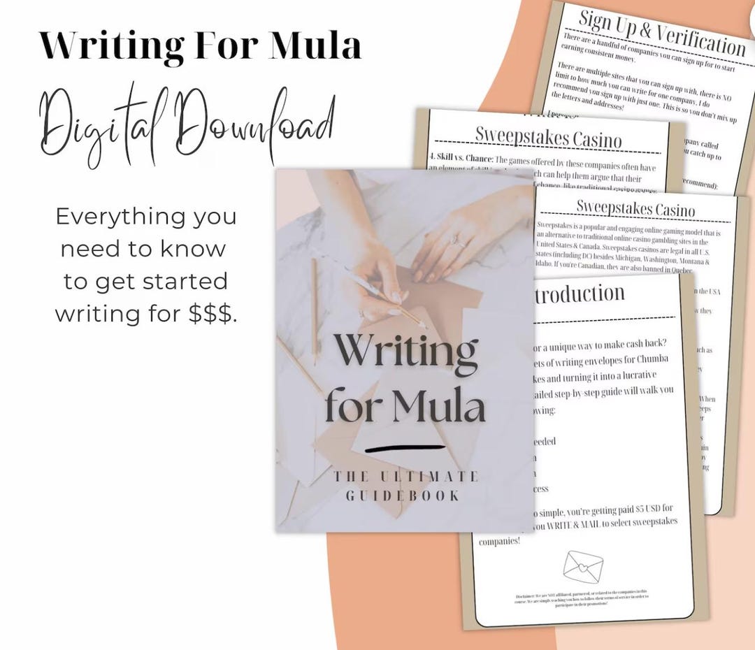 Writing for Money Earn 5 Dollars per Each Envelope With Casino Writing ...