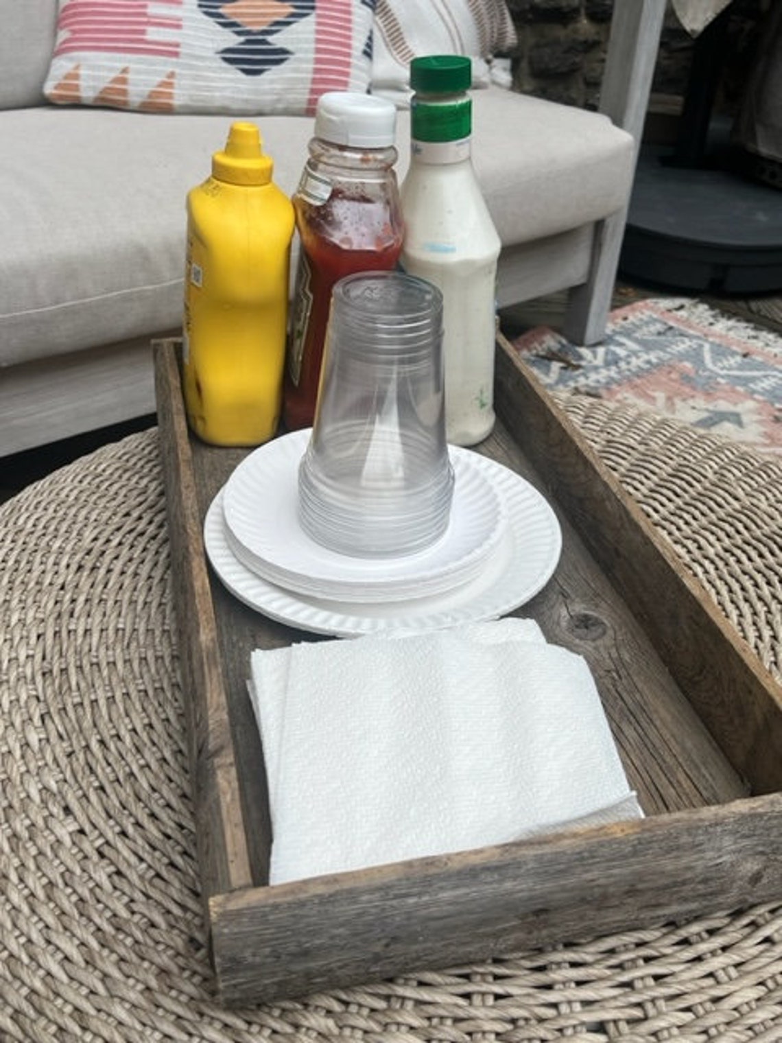 Rustic Reclaimed Wood Tray: Farmhouse Coffee Table Centerpiece - Etsy