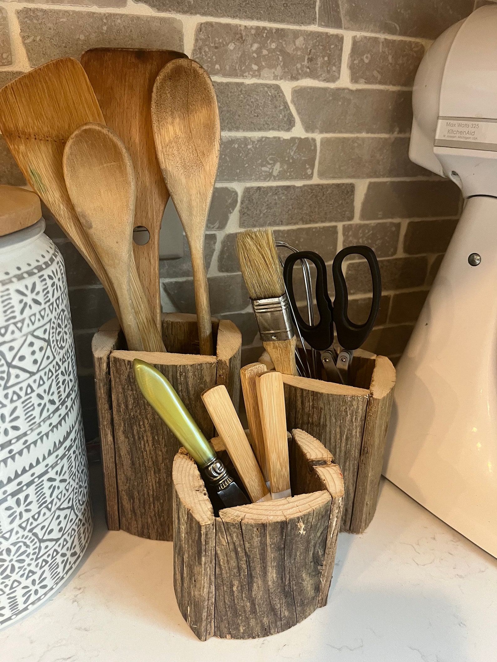 Rustic Kitchen Storage Utensil Organizer Reclaimed Wood Boho - Etsy